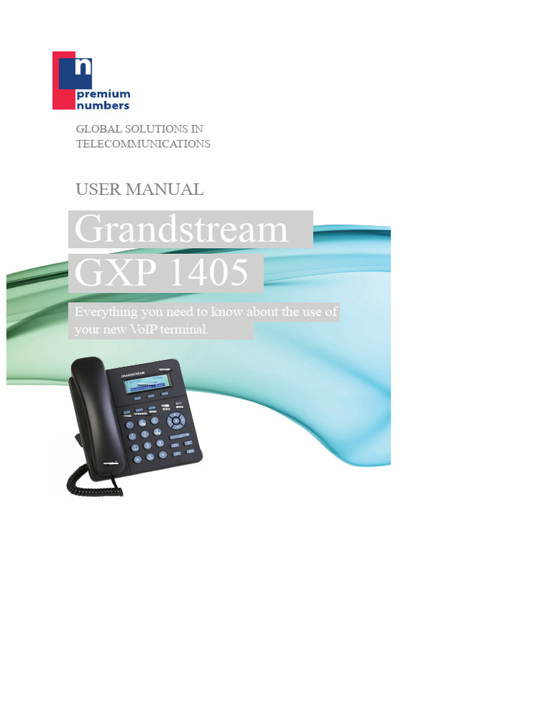 Grandstream GXP 1405 User Manual | PDF | Voicemail | Voice Over Ip