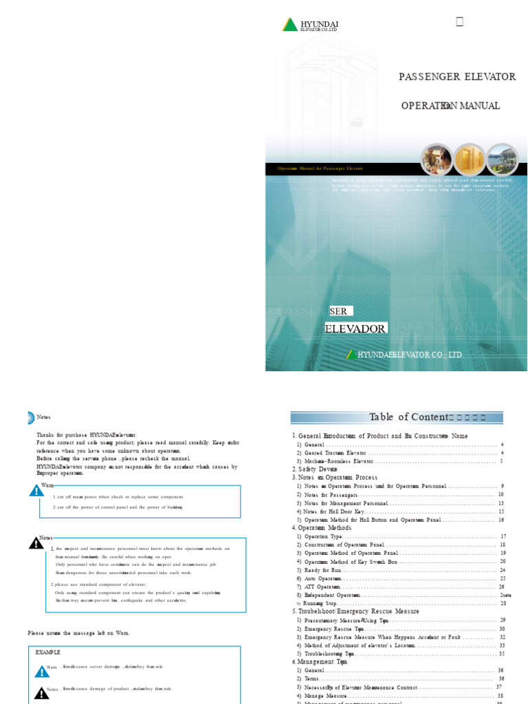 Manual de Operação do Elevador de Passageiros | PDF