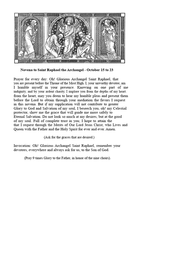 Novena to Saint Raphael the Archangel | PDF | Prayer | Grace In ...
