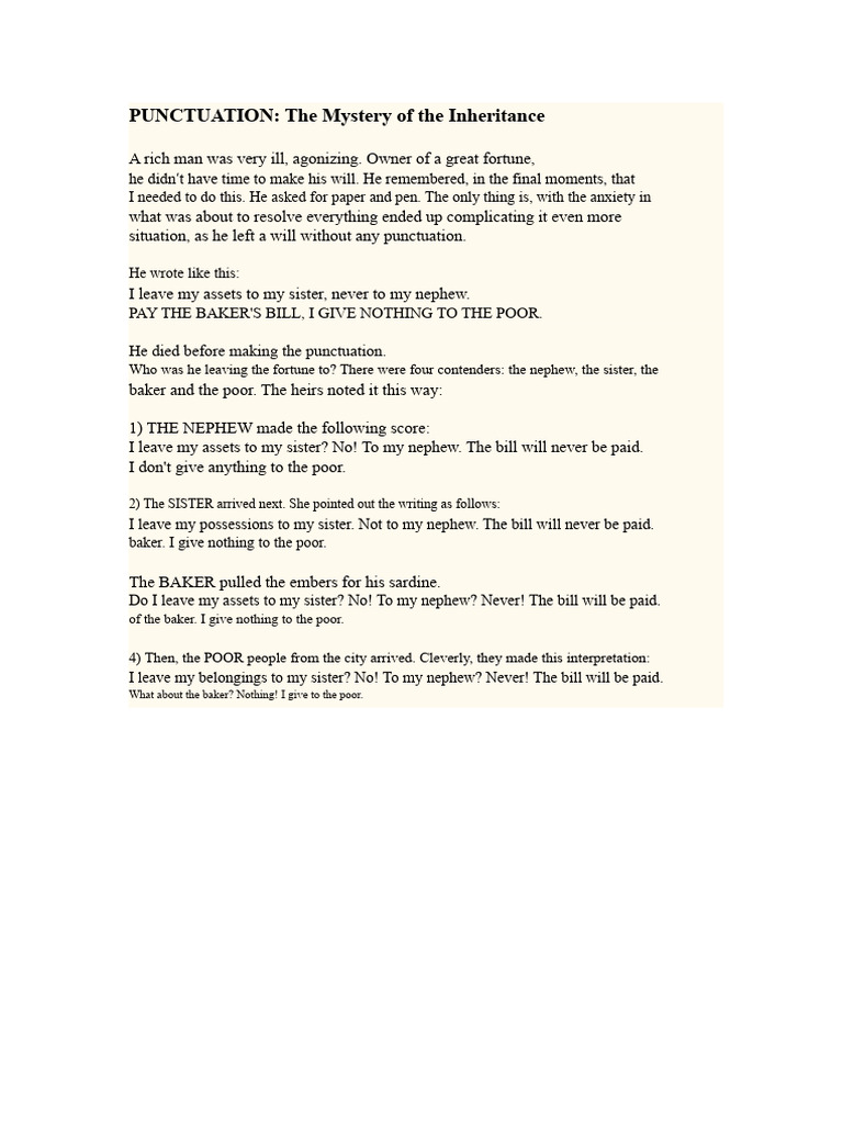 Punctuation Inheritance Answers.docx | PDF