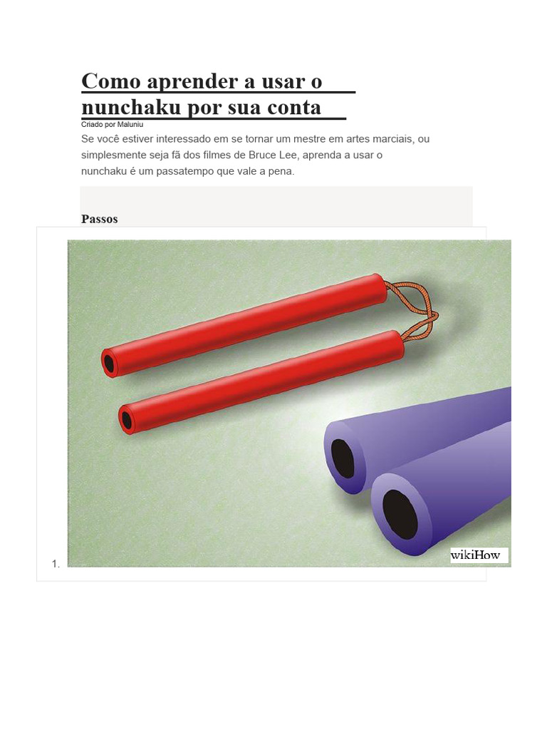 Como Aprender a Usar o Nunchaku Por Conta Própria | PDF