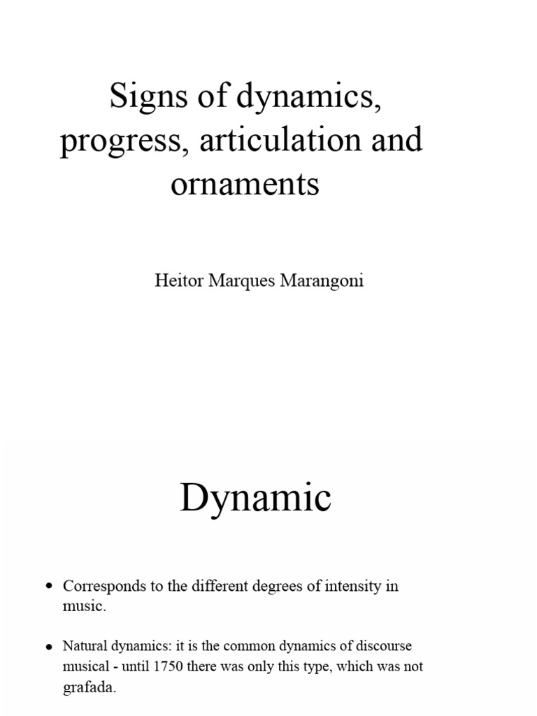 Dynamics, Progress, Ornamentation and Selective Articulation Ufma | PDF ...