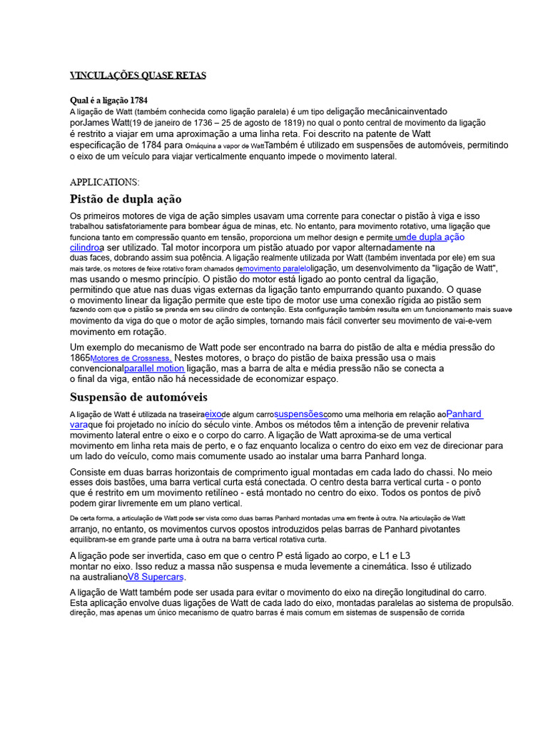 Mecanismos de Linha Reta | PDF