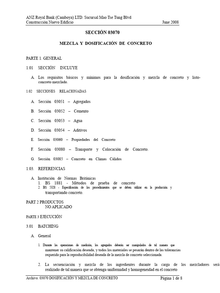 Mezcla y Dosificación de Hormigón | PDF | Hormigón | Cemento