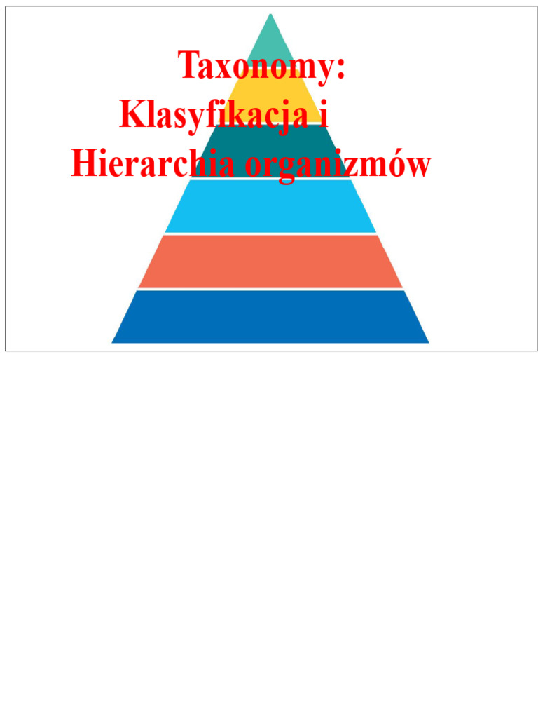 Taksonomia - Klasyfikacja I Hierarchia Organizmów | PDF