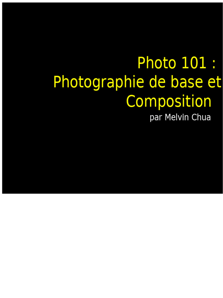 Photographie : Bases et Composition Essentielles | PDF | Exposition ...