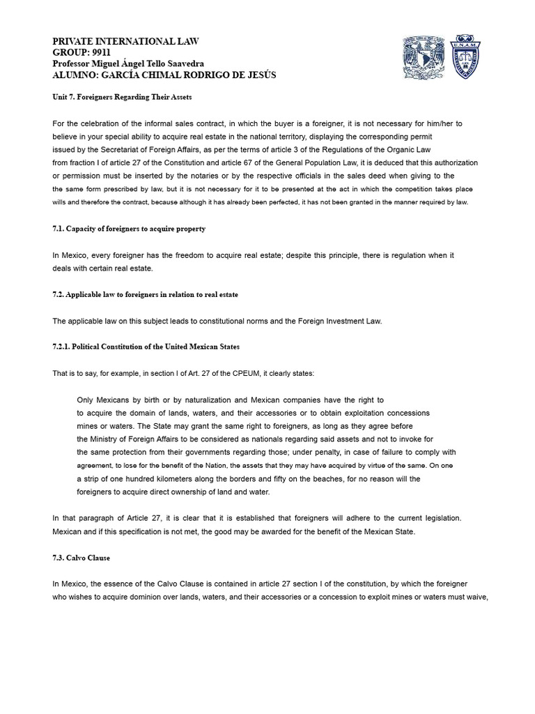 Foreigners Regarding Their Assets | PDF | Mexico | International Law