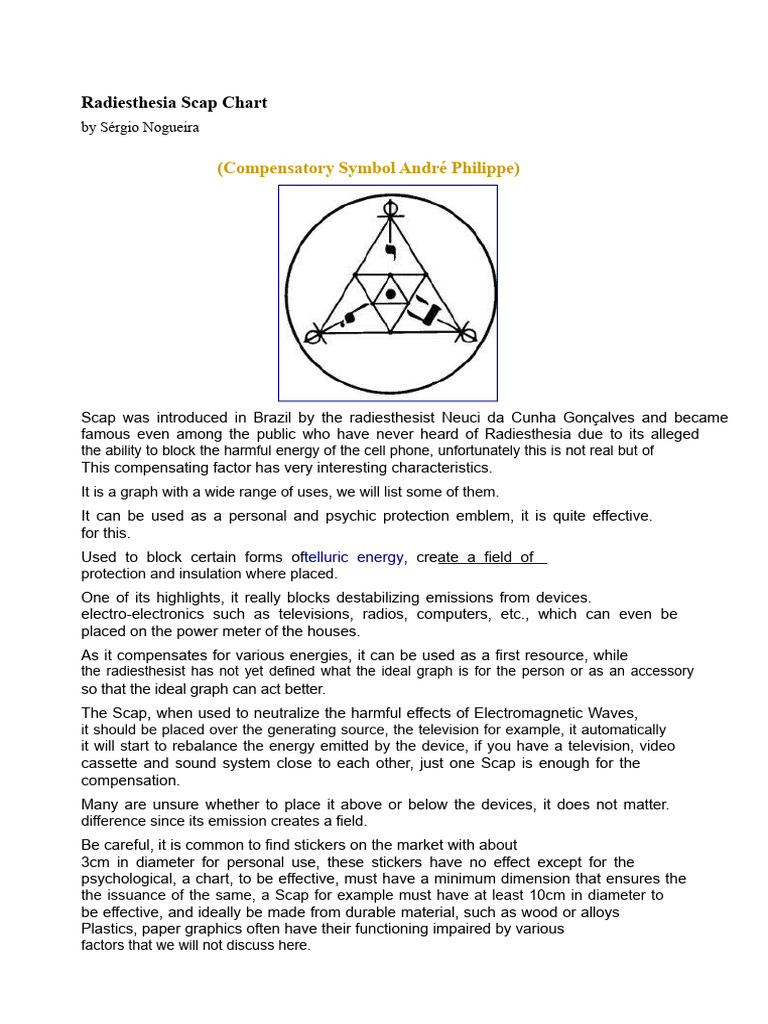 Scap radiesthesia chart | PDF | Electromagnetism | Physical Phenomena