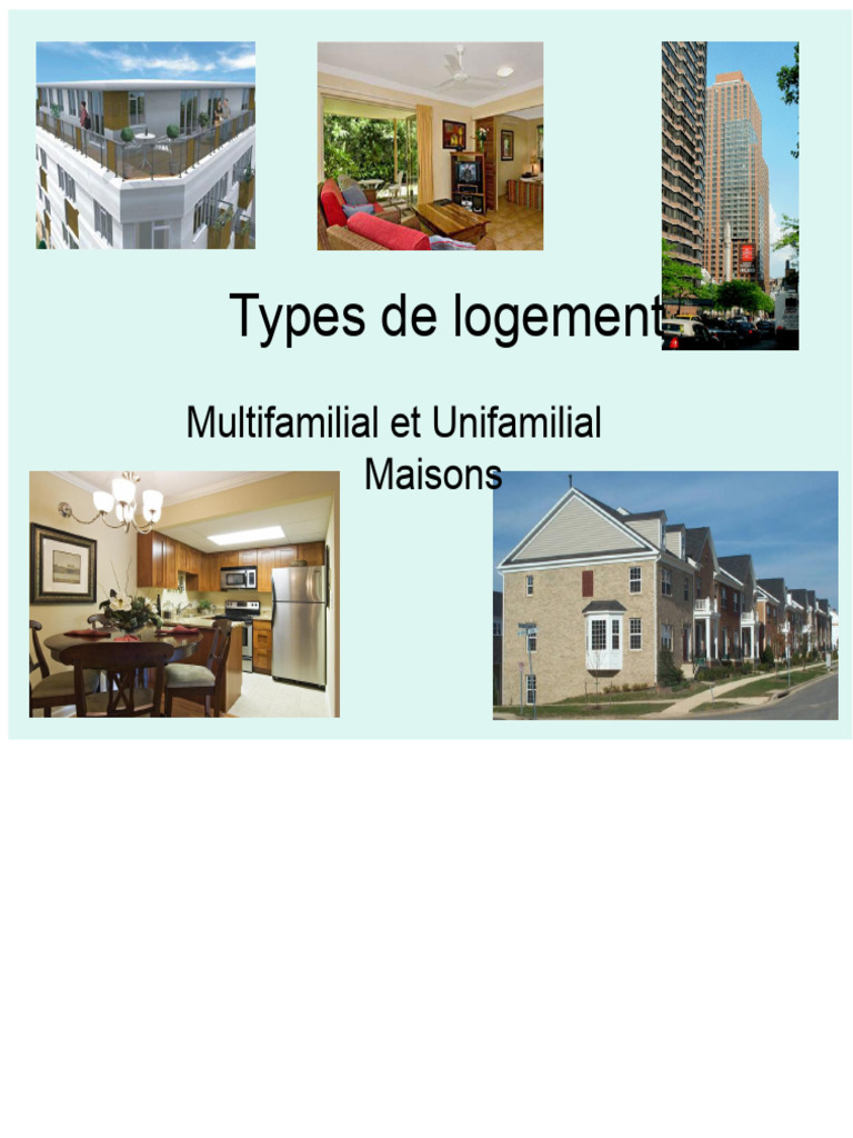 Types de logements : multifamilial et unifamilial | PDF | Logement ...