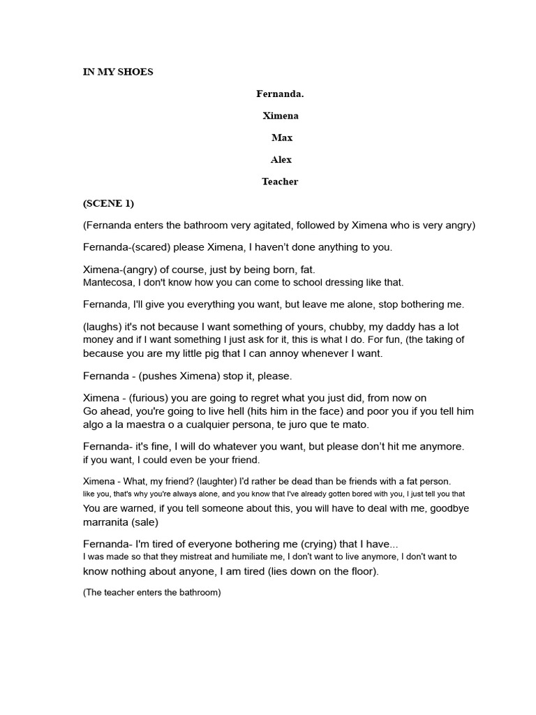 In-My-Shoes-short-play-script | PDF | Bullying