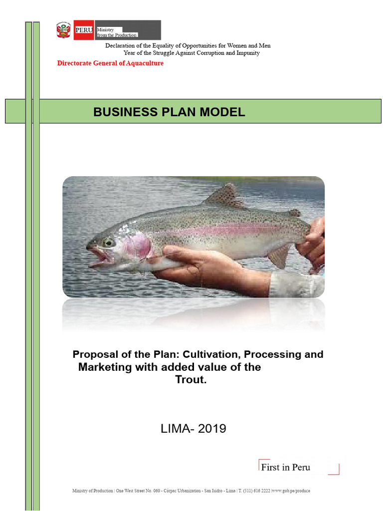 COMPLETE BUSINESS PLAN FOR TROUT (1) | PDF | Calorie | Omega 3 Fatty Acid