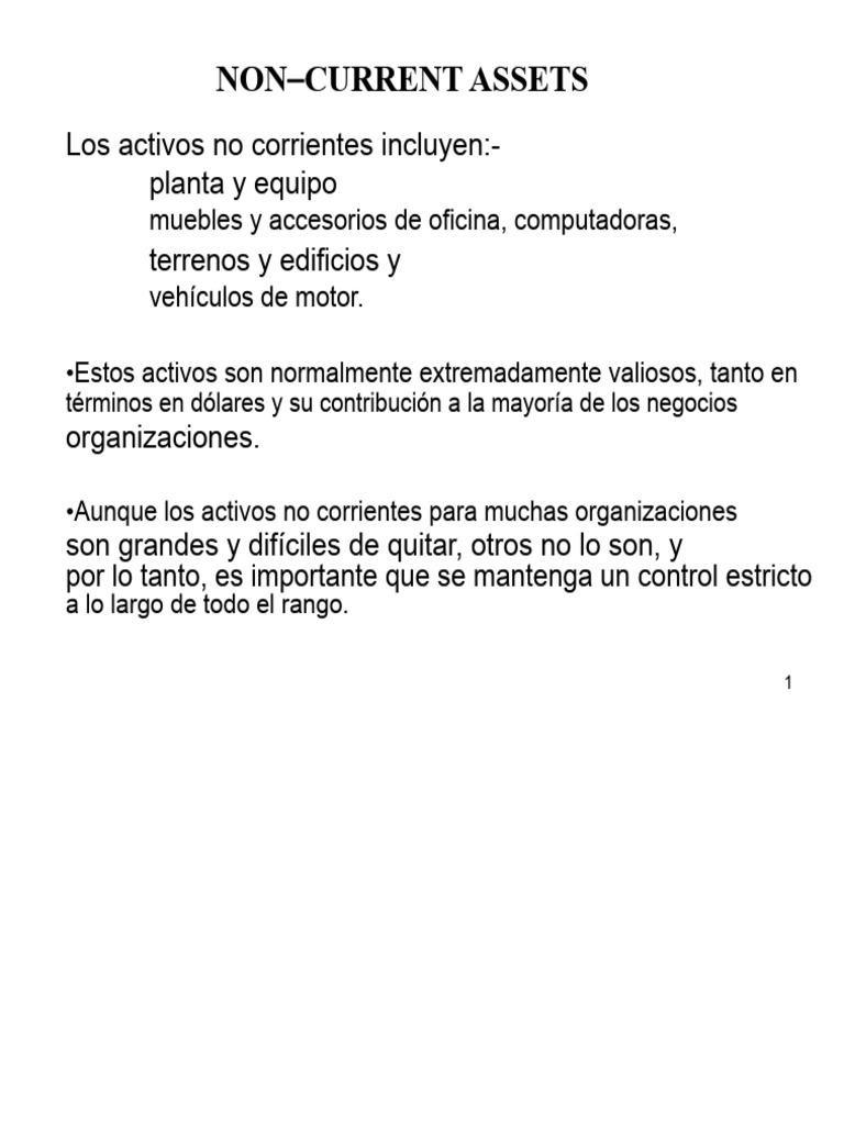 Control de Objetos para Activos No Corrientes | PDF