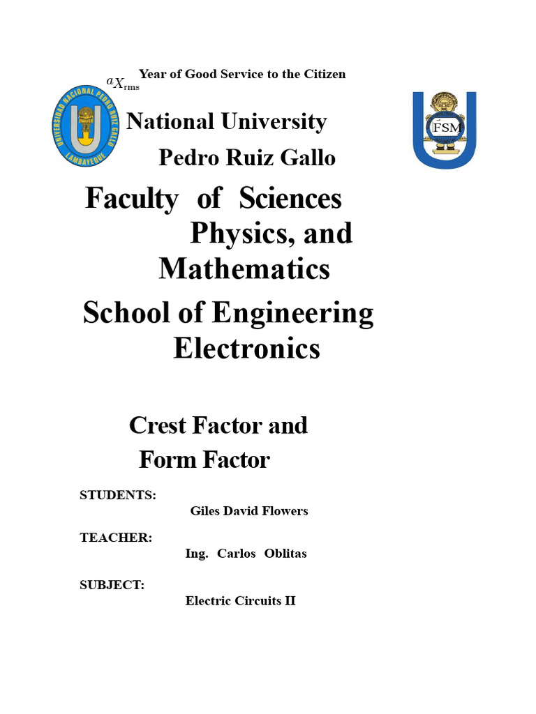 Crest Factor and Form Factor | PDF | Amplitude | Root Mean Square