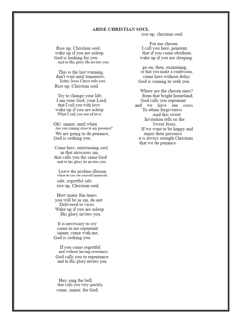 song RISE UP CHRISTIAN SOUL | PDF