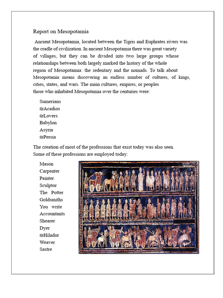 Report On Mesopotamia and Babylon | PDF | Sumer | Babylon