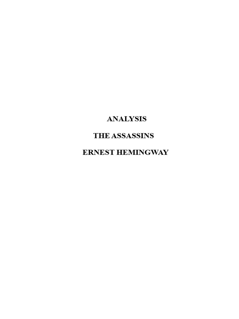 Hemingway's "The Killers": A Deep Dive | PDF | Ernest Hemingway
