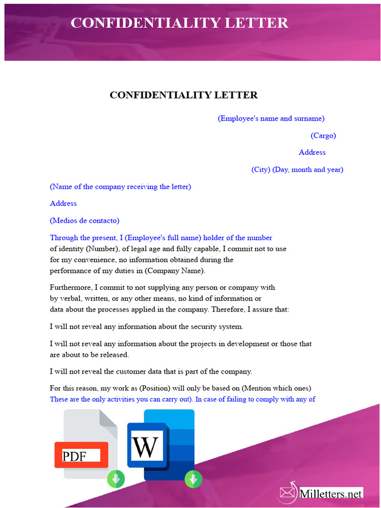 Confidentiality letter | PDF