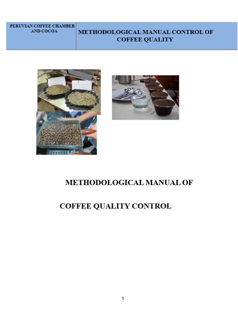 Methodological Manual for Coffee Quality Control (Revision) | PDF