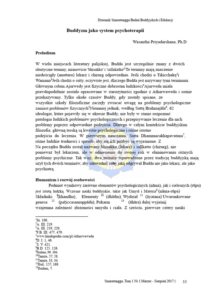 Buddyzm jako system psychoterapii | PDF