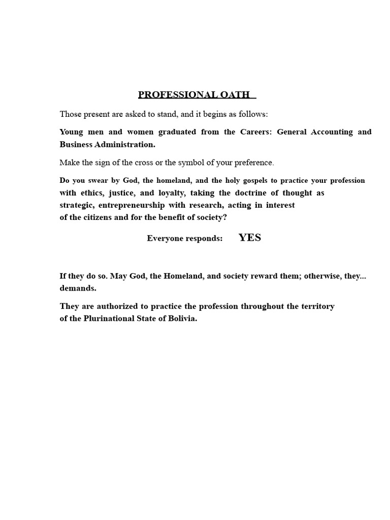 Professional Oath | PDF