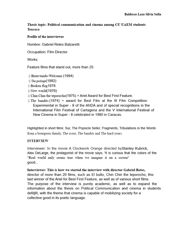Interview Sketch.docx | PDF