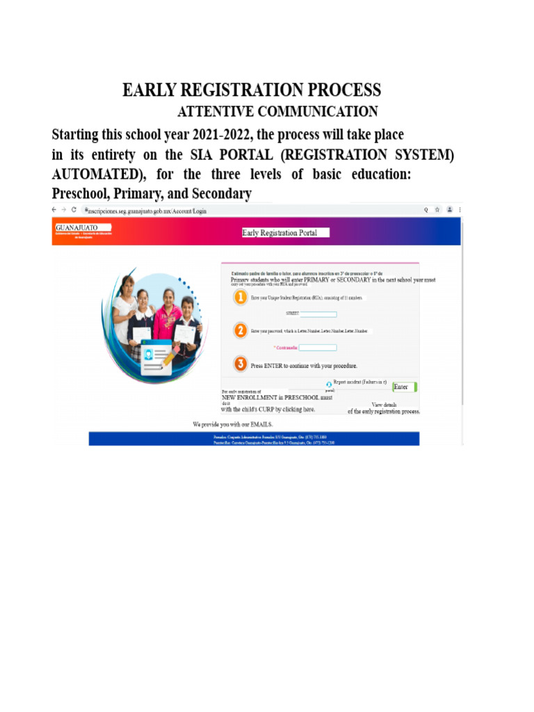 Announcement Early Registration Process (3) | PDF