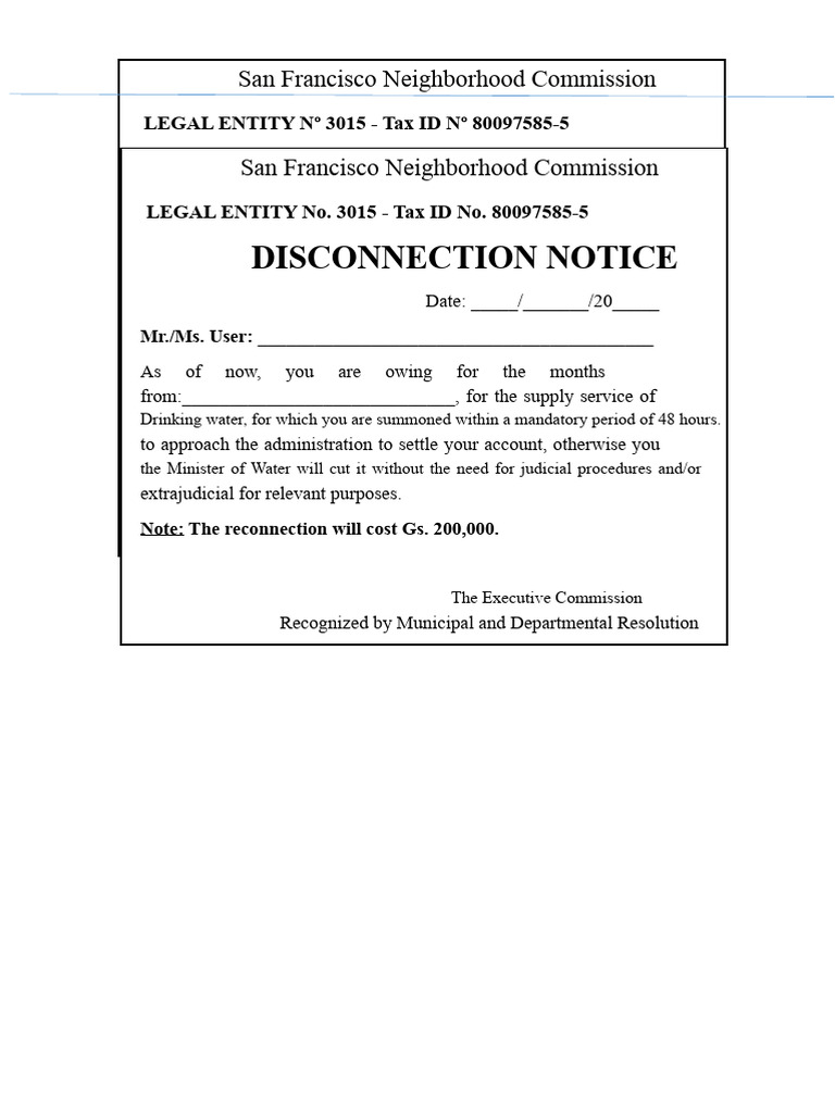 Disconnection Notice | PDF