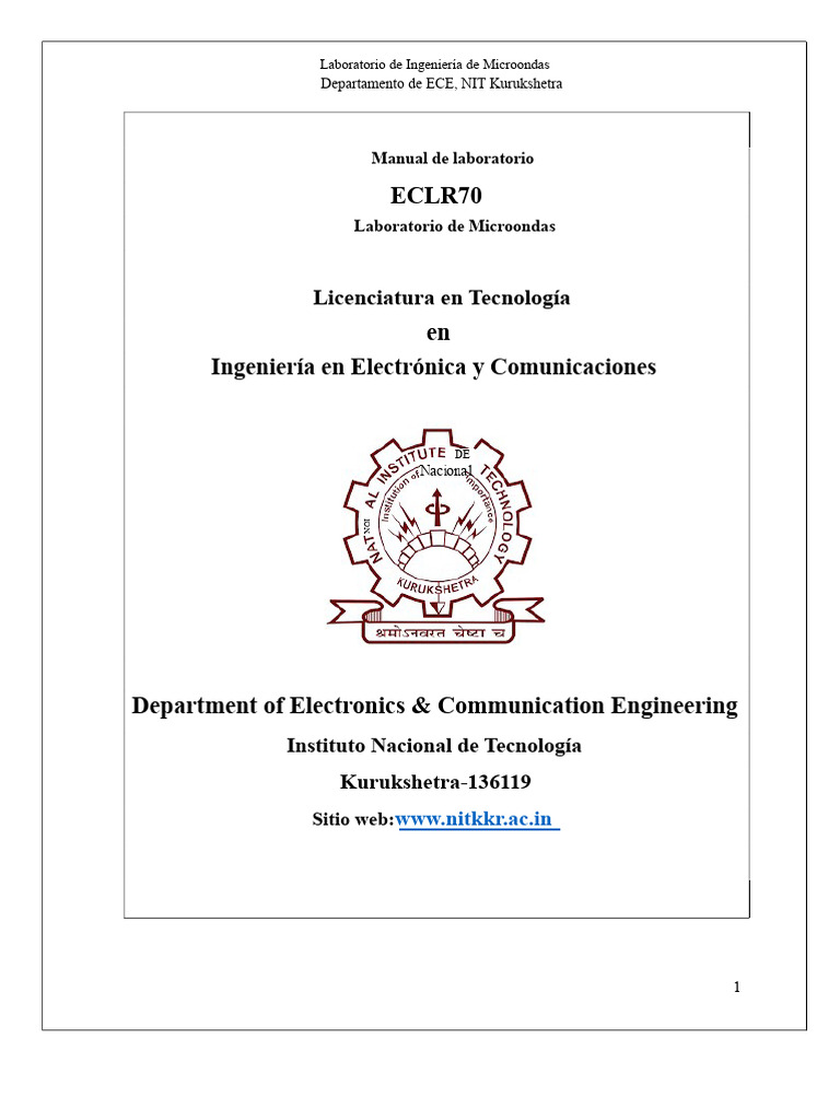 manual del laboratorio de microondas | PDF | Microondas | Guía de onda