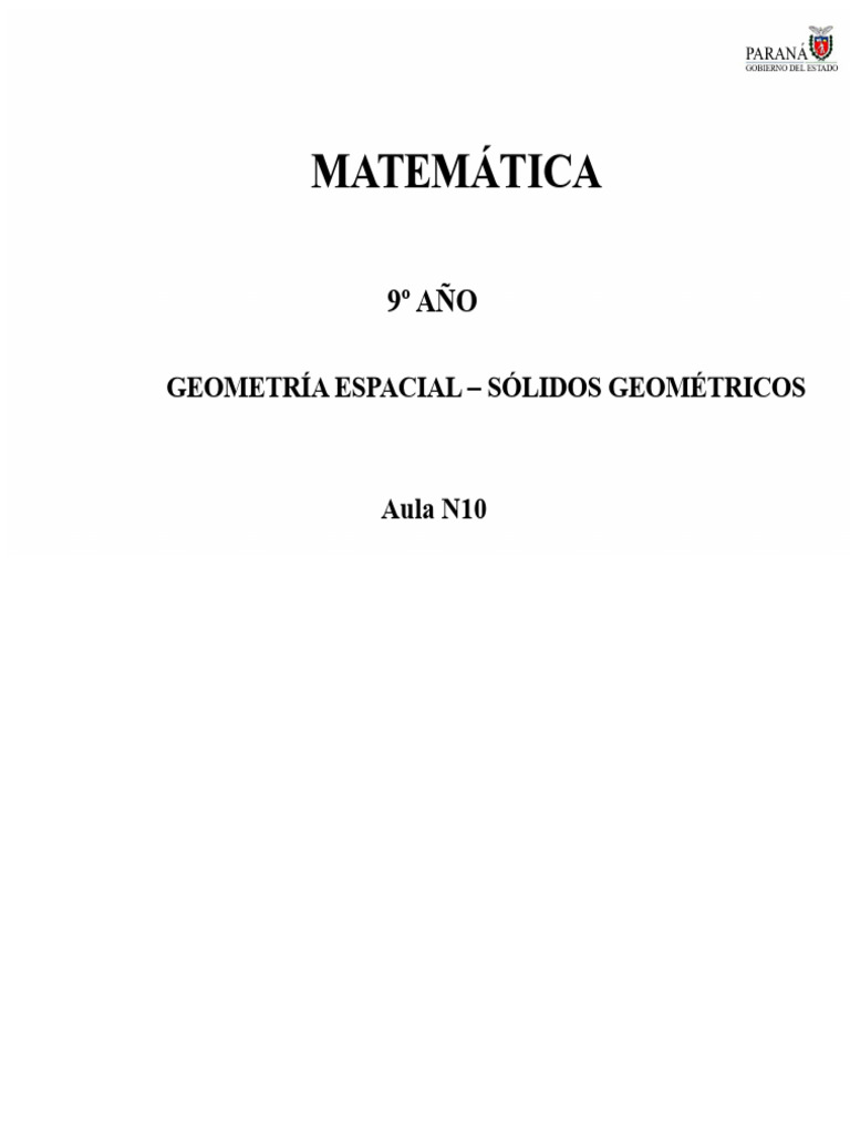 Geometría Espacial: Sólidos y Planificaciones | PDF | Geometría ...