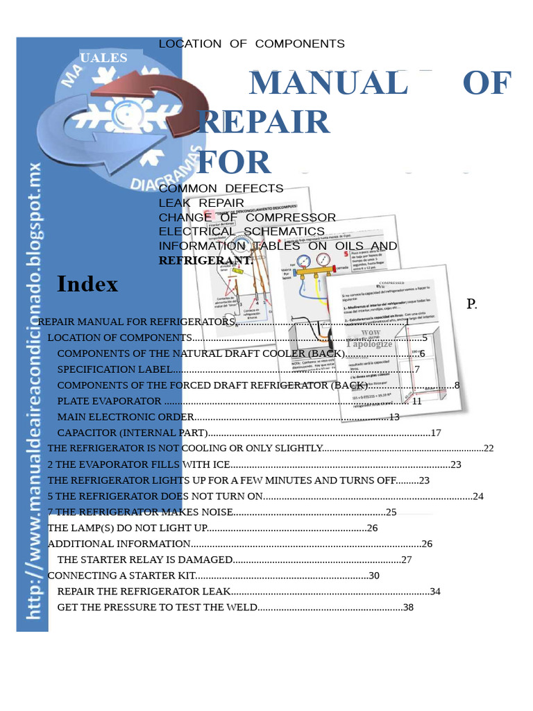 Refrigerator Repair Manual | PDF | Refrigerator | Home Appliance