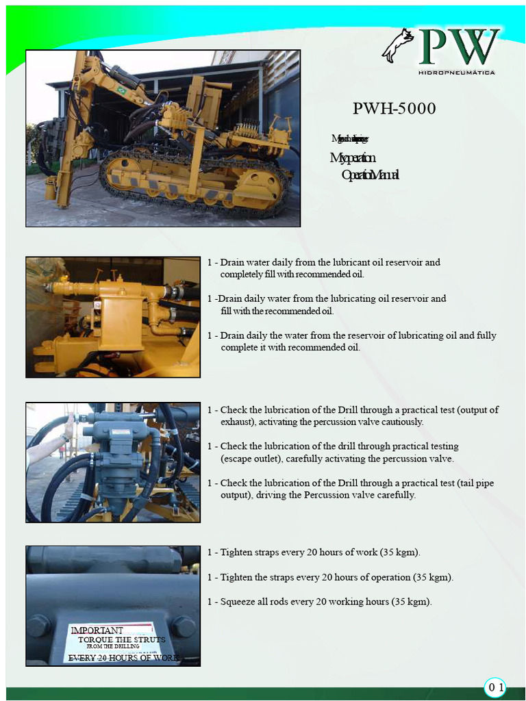 PWH-5000 Operation & Maintenance Manual | PDF | Piston | Gear