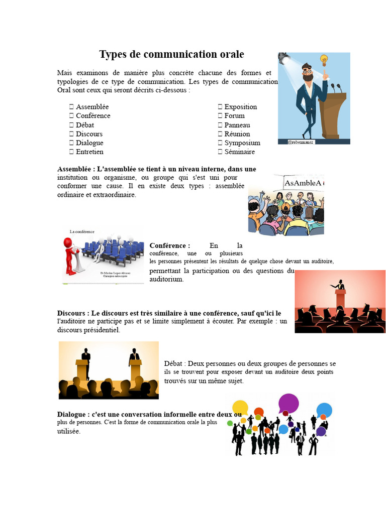 Types de communication orale expliqués | PDF