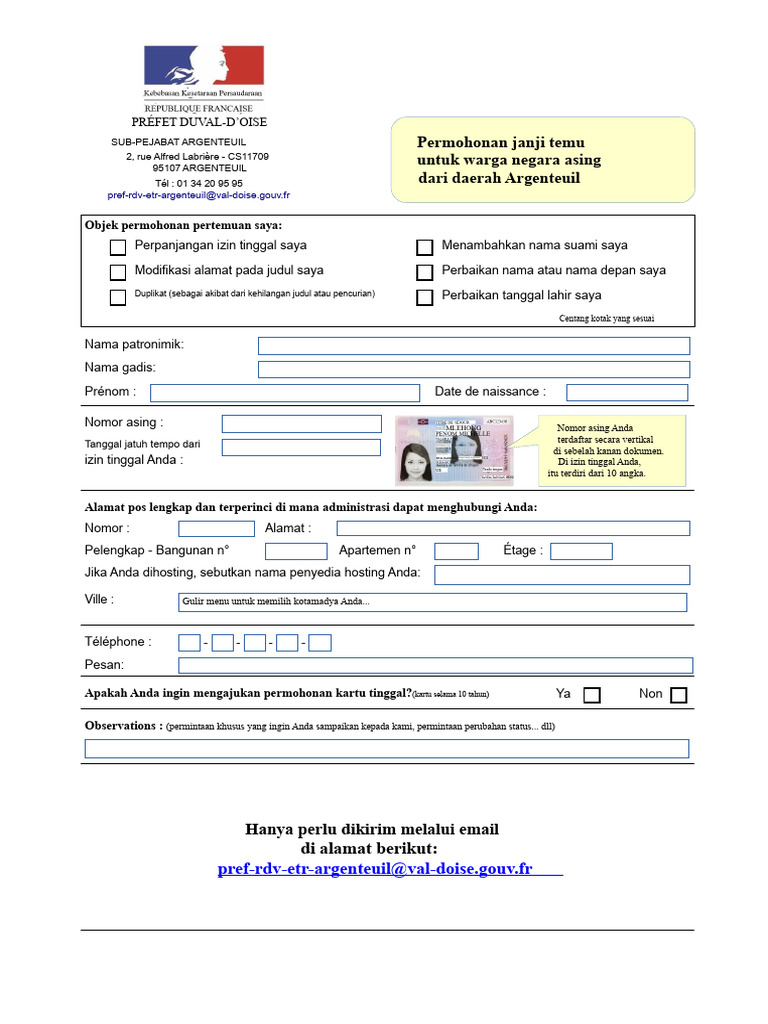 Formulir Permohonan Janji Temu SPA | PDF