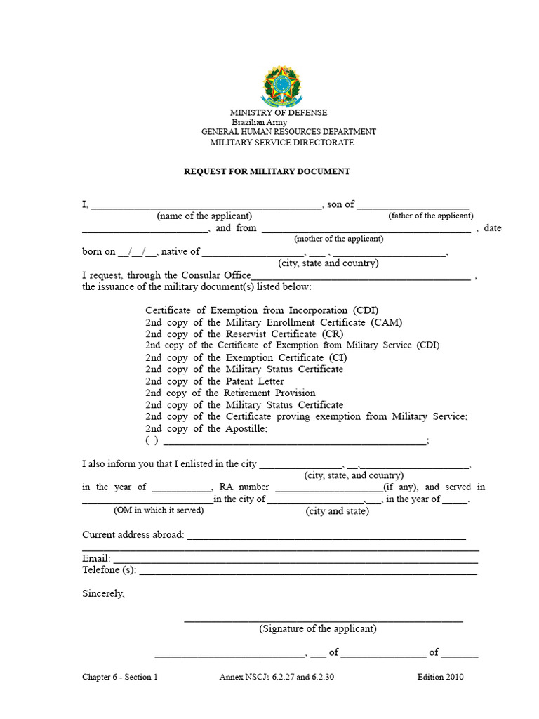 MILITARY REQUEST FORM | PDF | International Relations | Government