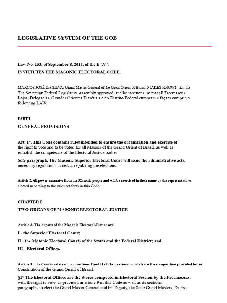 masonic_electoral_code | PDF | Voting | Freemasonry