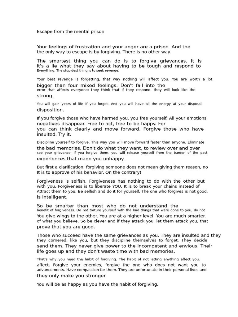Getting out of the mental prison | PDF | Feeling | Anger