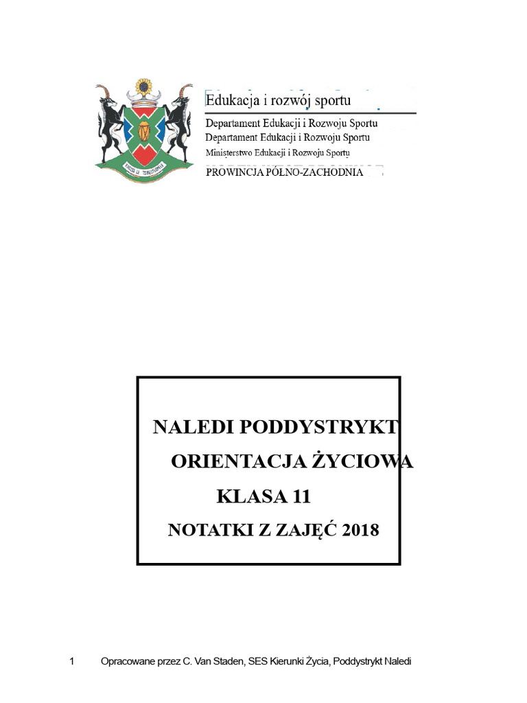 Notatki Z Klasy Naledi - Klasa 11 - 2018 | PDF