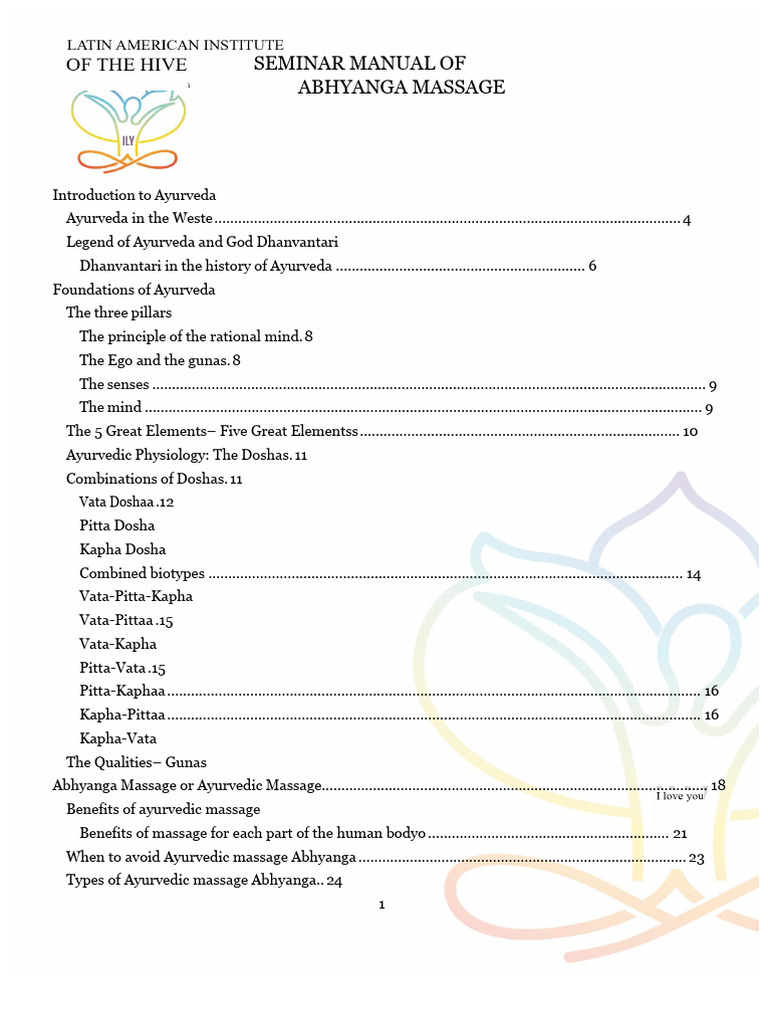 Abhyanga Massage Manual | PDF | Ayurveda