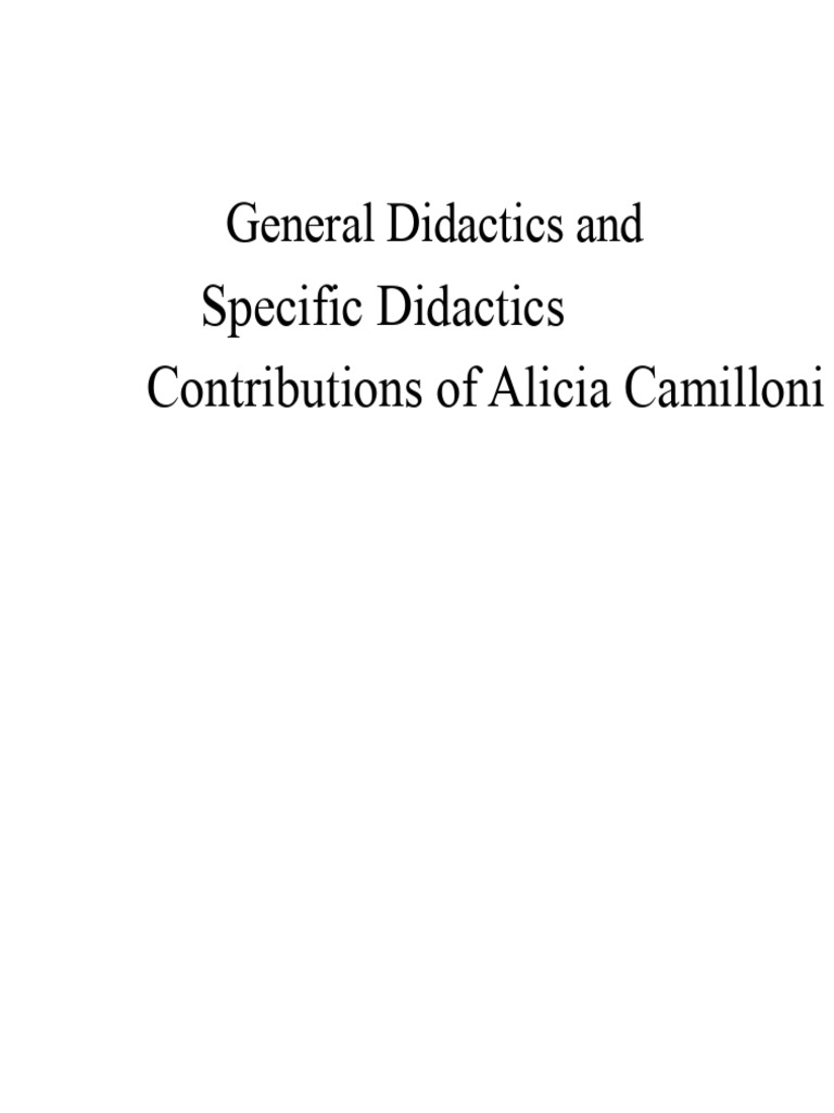 General vs. Specific Didactics Explained | PDF | Knowledge | Curriculum