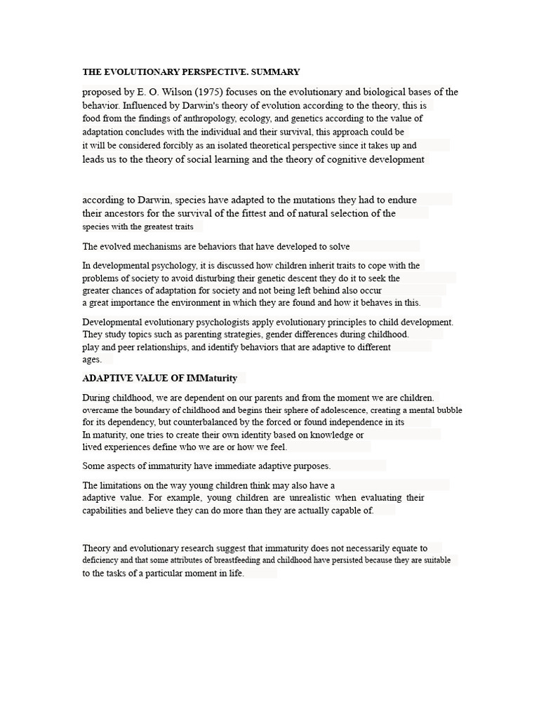 The Evolutionary Perspective | PDF