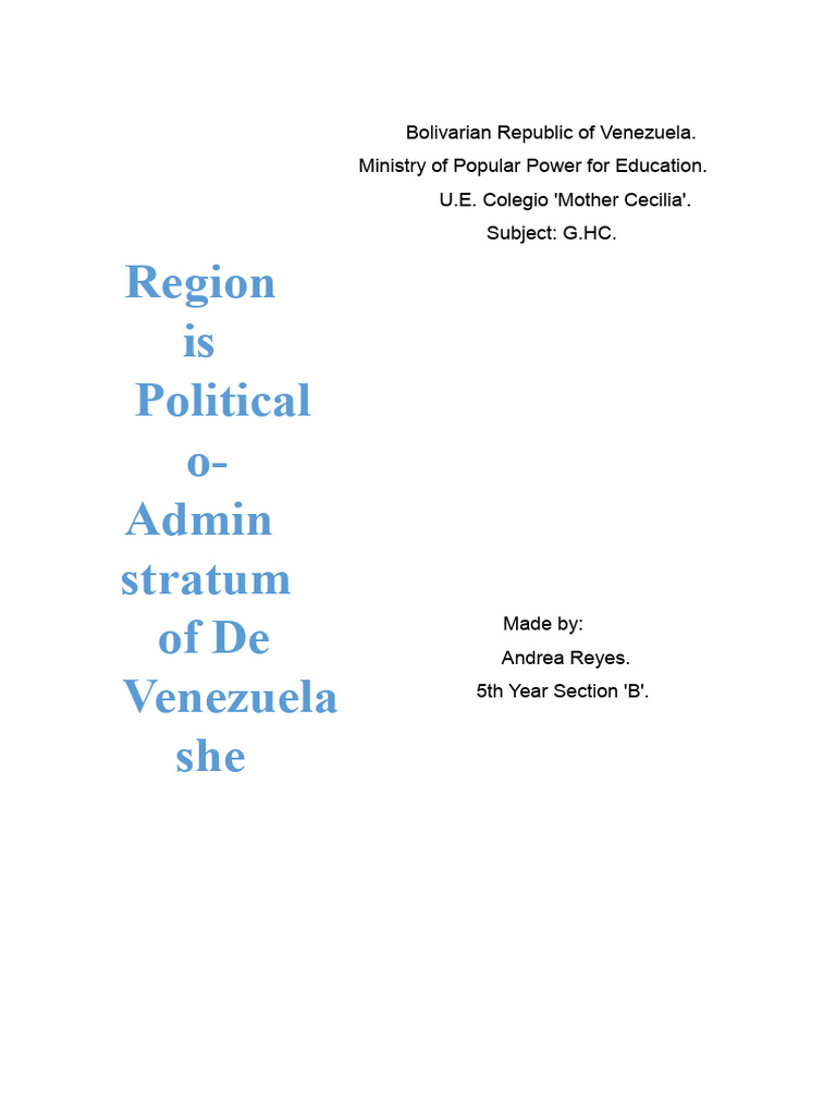 Political-Administrative Regions of Venezuela | PDF | Venezuela ...
