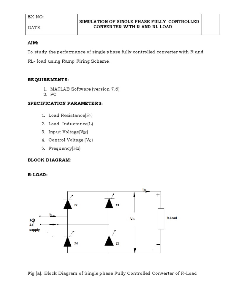 Single Phase Fully Controlled Converter | PDF | Rectifier | Computer ...