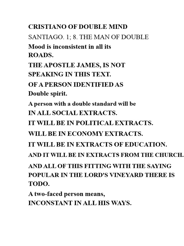 Understanding Double-Mindedness in Faith | PDF | Jesus | Religious ...