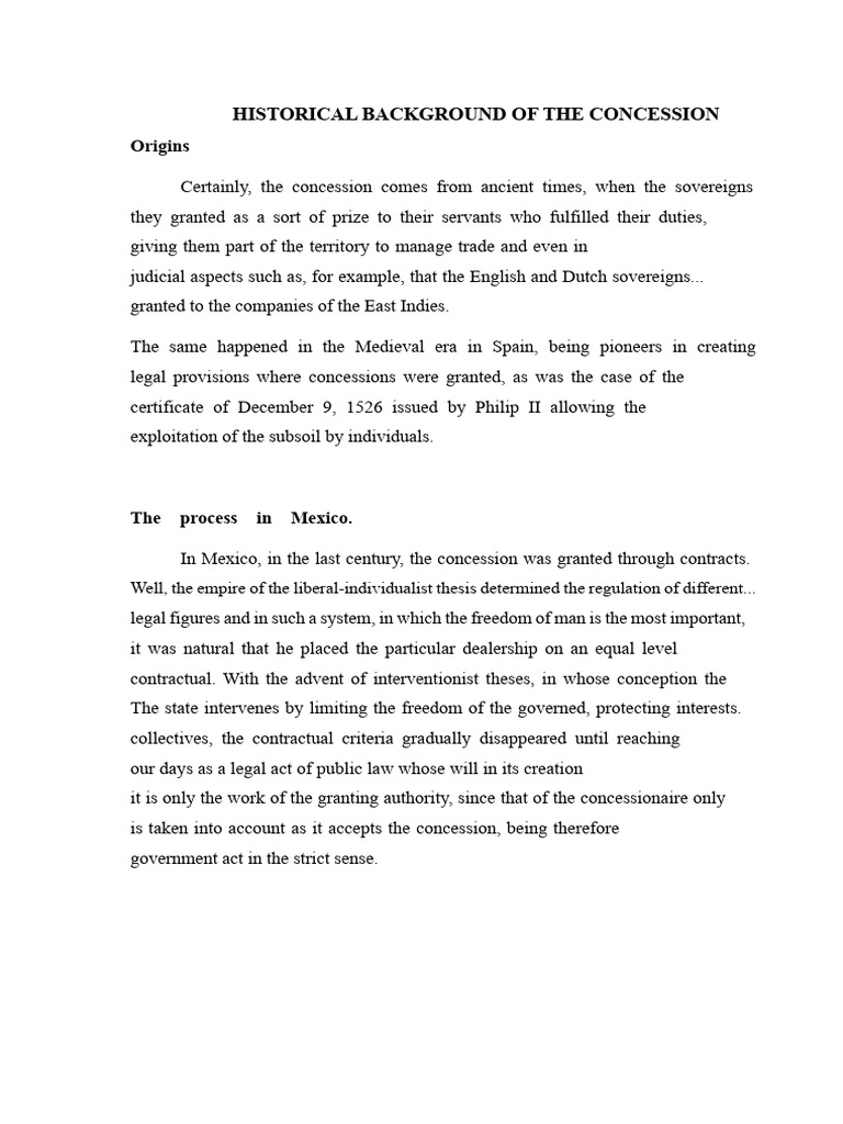 Historical Background of the Concession. | PDF | Mexico | Government