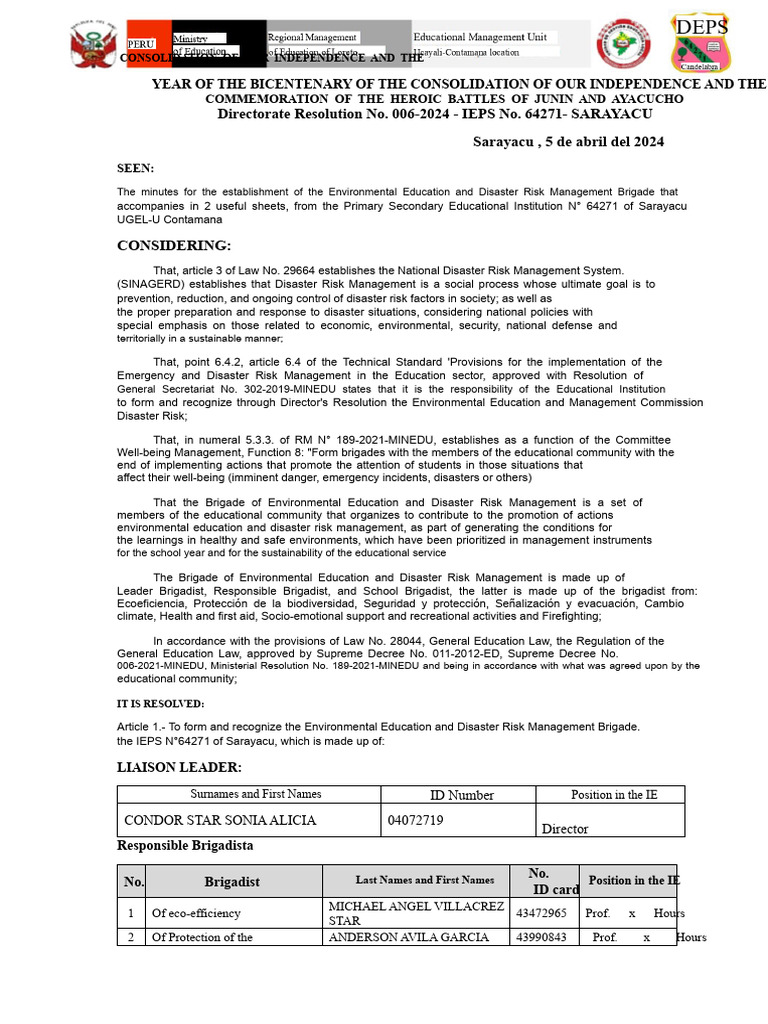RD No. 006 ENVIRONMENTAL EDUCATION AND RISK MANAGEMENT BRIGADE - copy ...