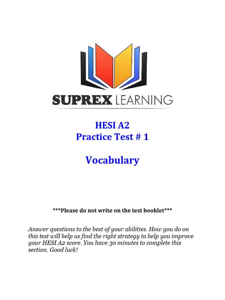 HESI A2 Vocabulary Practice Test 1 | PDF | Medicine | Clinical Medicine