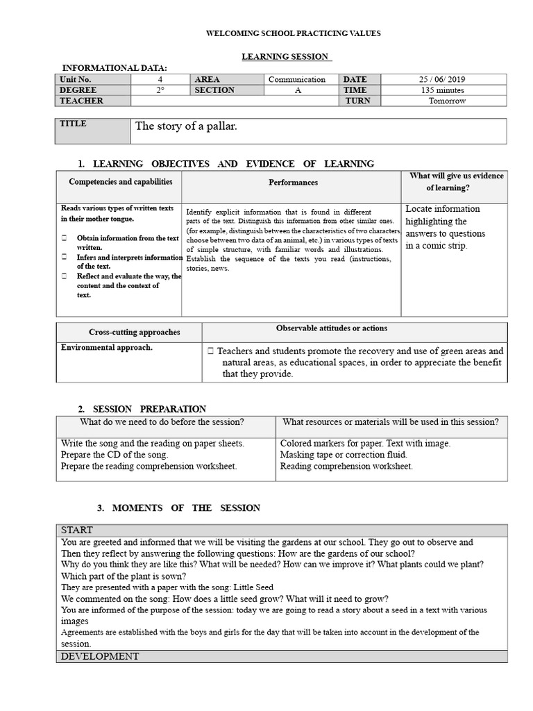 Session History of a Pallar | PDF | Learning | Information
