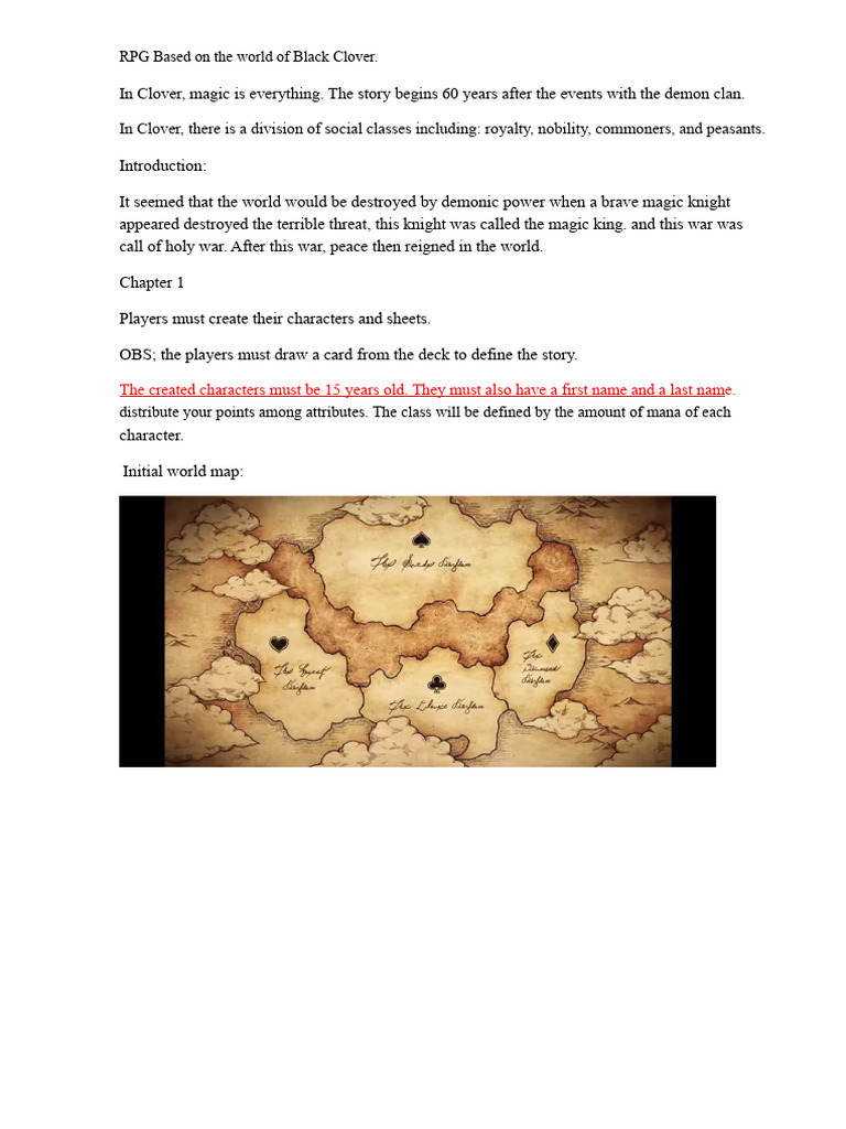 RPG Based on the Black Clover World | PDF