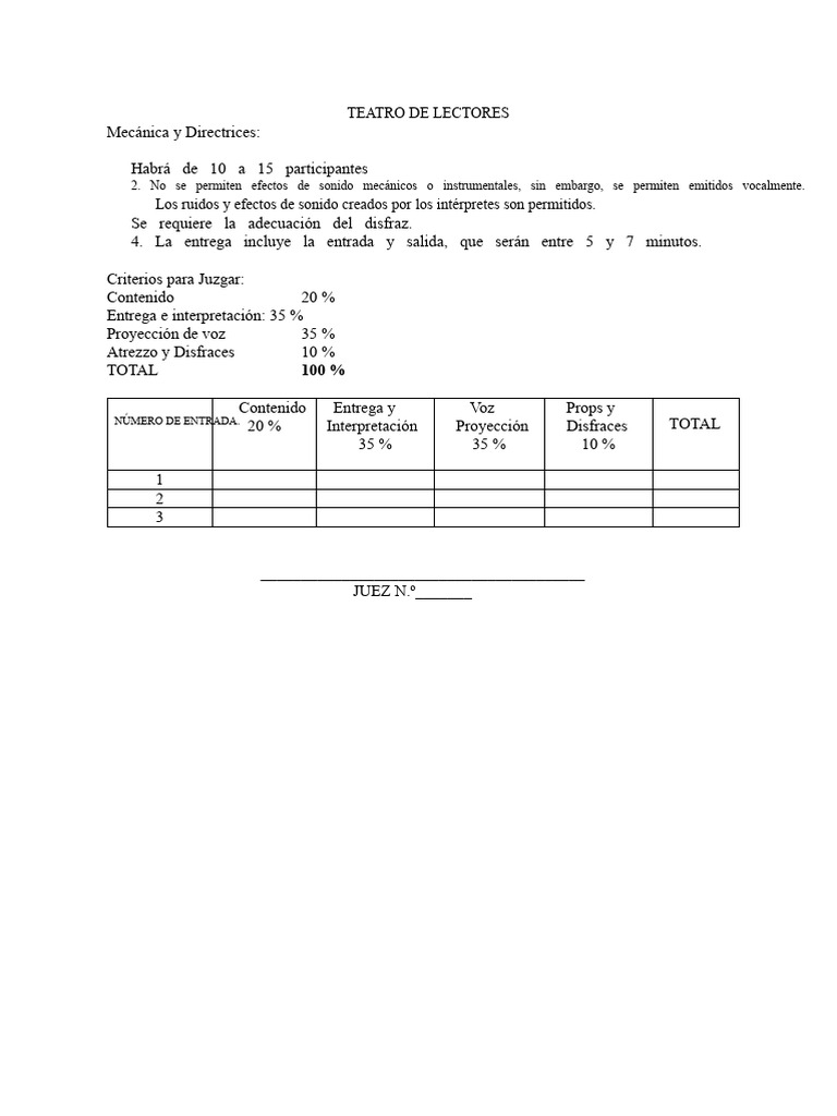 Mecánica Del Teatro de Lectores | PDF