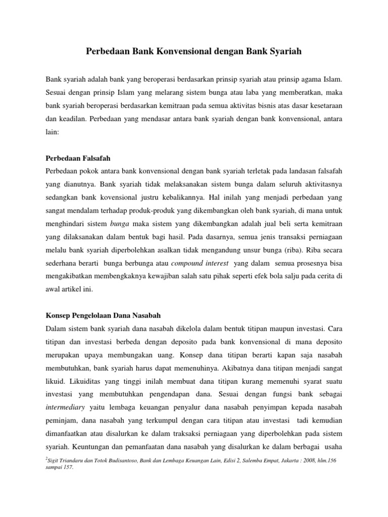 Perbedaan Bank Konvensional Dengan Bank Syariah | PDF
